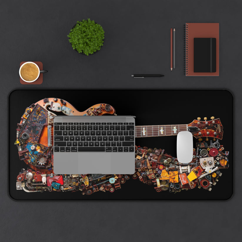 Electric Guitar and Stand Designed with Mechanical Elements Desk Mat E ...